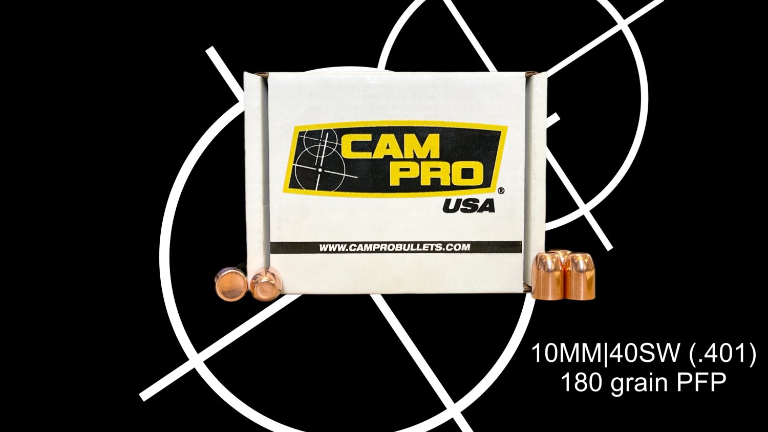 CamPro 40SW 10mm 180gr Round Nose Shoulder Bullets The Ammo Store