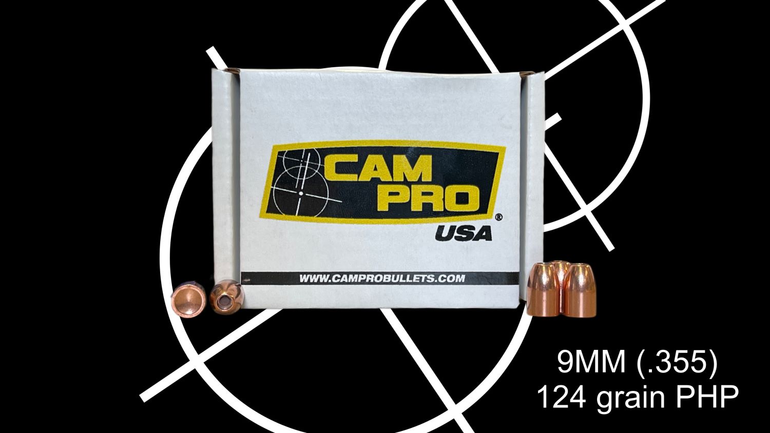 CamPro 9mm 124gr Copper Plated Hollow Point Bullets The Ammo Store