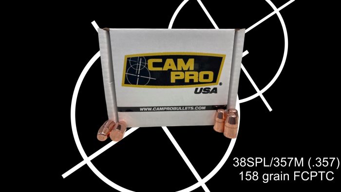 CamPro 38/357 158gr Full Copper Plated Truncated Cone Bullets