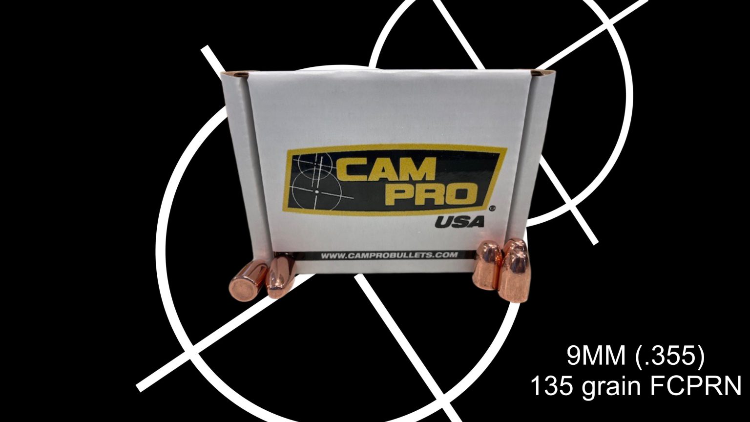 CamPro 9mm 135gr Full Copper Plated Round Nose Bullets